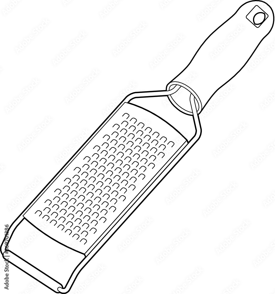 A vector line art illustration of a microplane grater Stock Vector ...