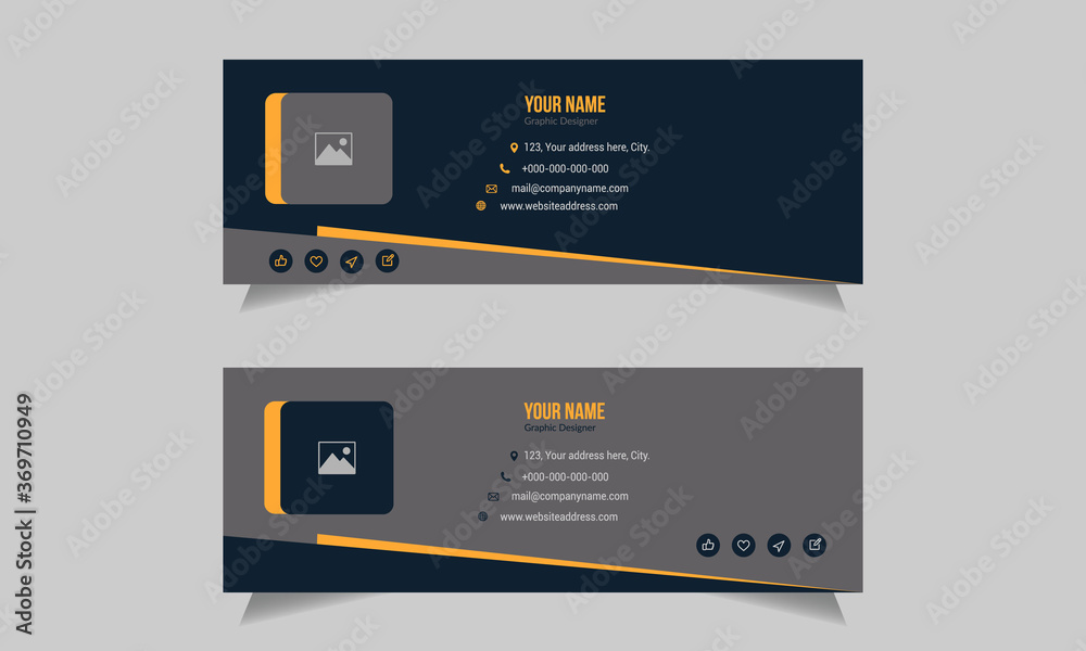 Two Flat Standard Email Signature Templates For Your Identity Stock ...