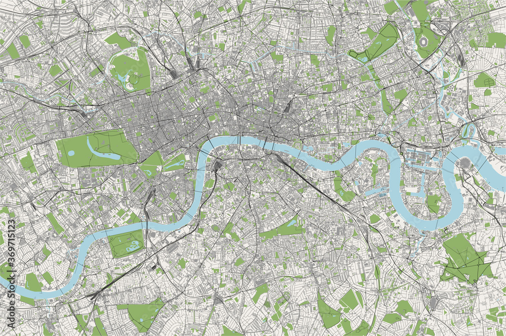 map of the city of London, Great Britain Stock Vector | Adobe Stock