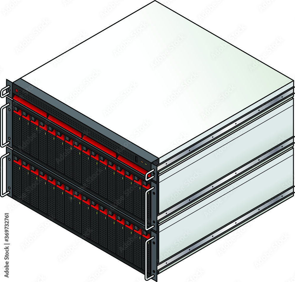 Rack-mount server components: a 1u storage controller with 2 3u storage ...