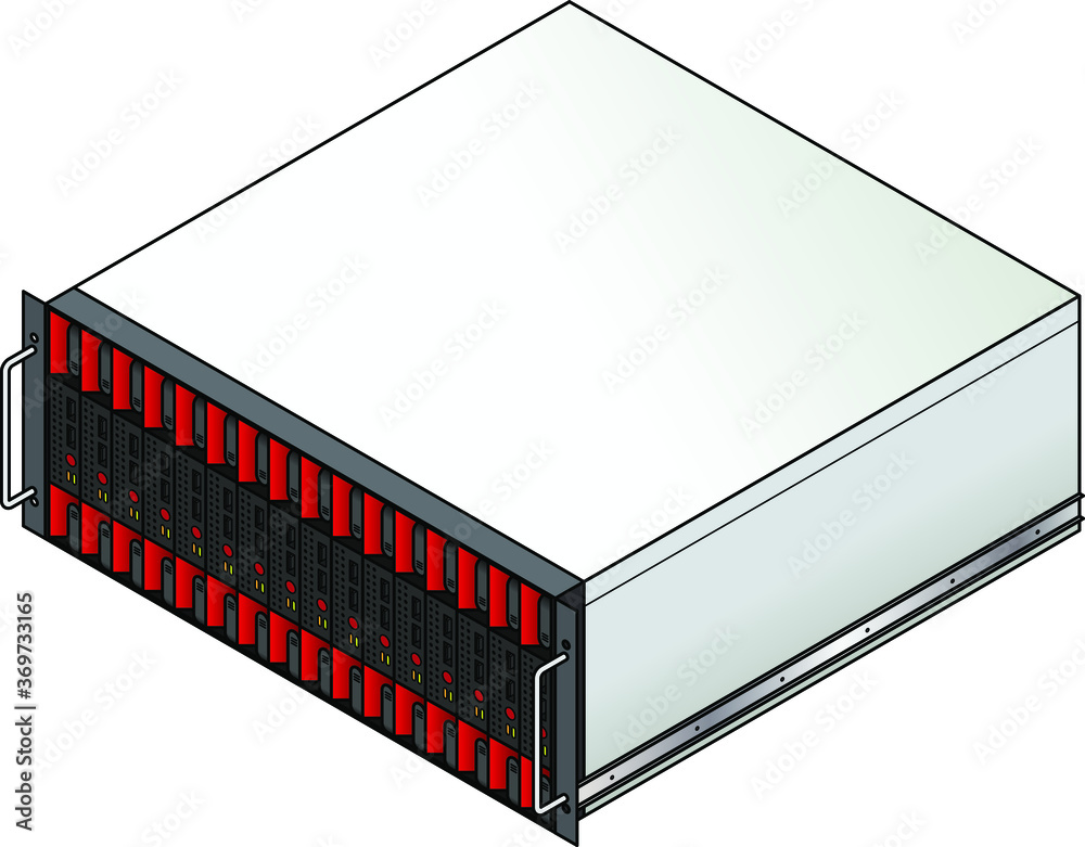 Vetor de Rack-mount server component: a 4u blade server enclosure with ...