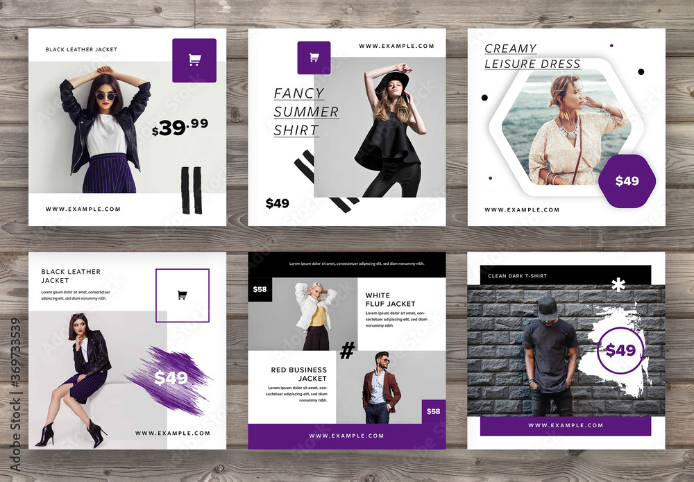 Modern Fashion Social Media Post Layouts Stock Template | Adobe Stock