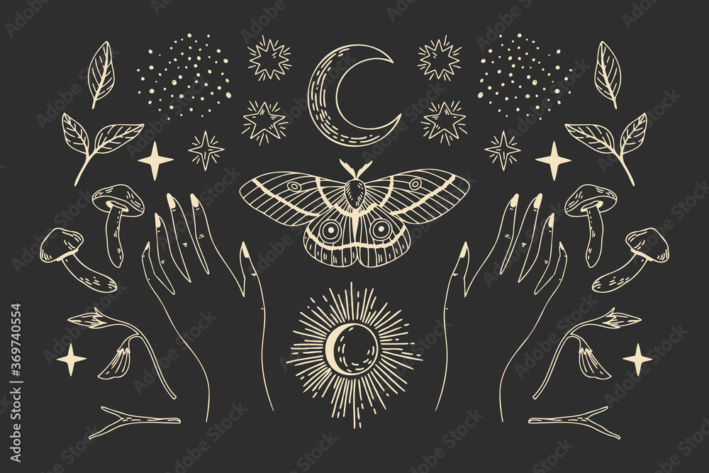 Mystical objects collection Stock Vector | Adobe Stock