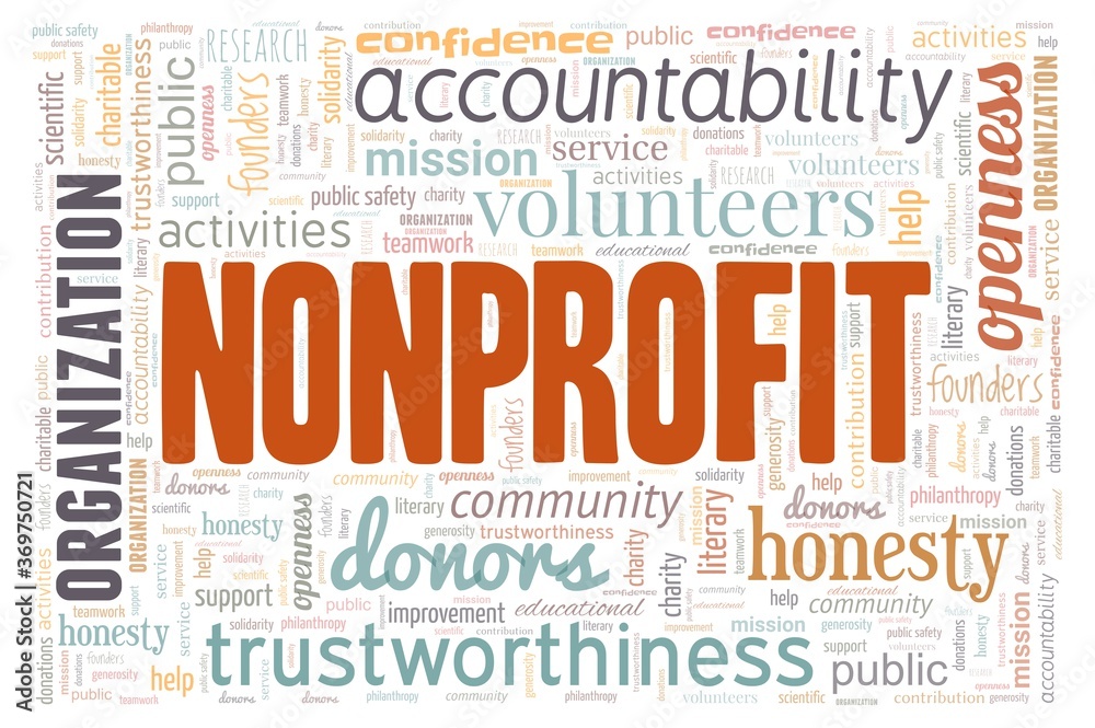 Nonprofit organization word cloud isolated on a white background Stock ... Nonprofit organization word cloud isolated on a white background Stock ...