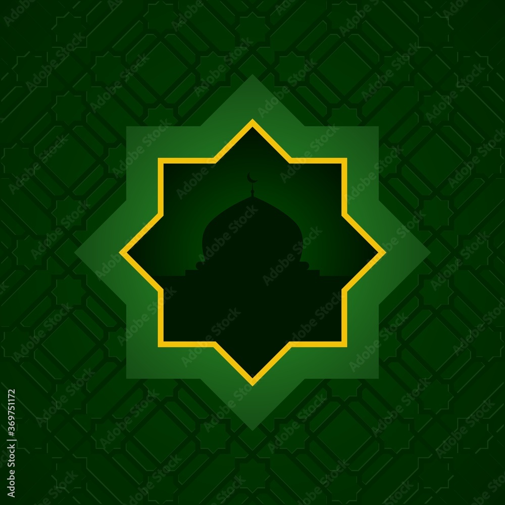 Elegant green Islamic banner background vector Stock Vector | Adobe Stock