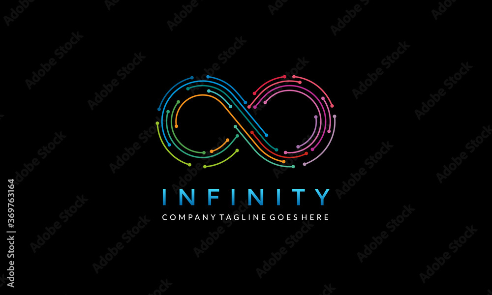 Infinity Line Logo - Infinite Icon - Colorful Endless Symbol Vector ...