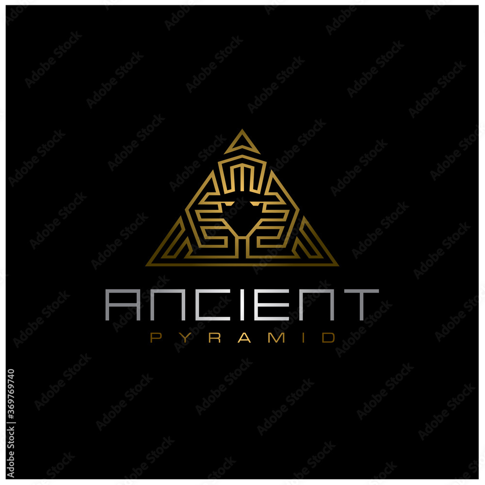 Golden Ancient Egyptian Sphinx Pyramid, Artistic Gold of Egypt King ...