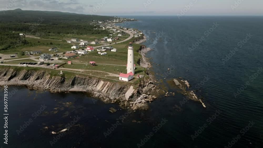 Stunning Landscape Of Cap-des-Rosiers Lighthouse And The Village Of Cap ...