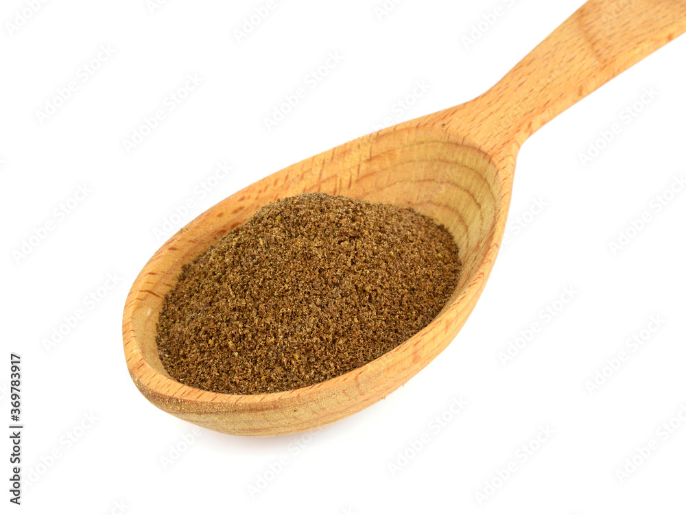 Foto de Ground Linseed Isolated on White Background. High Fiber Food ...
