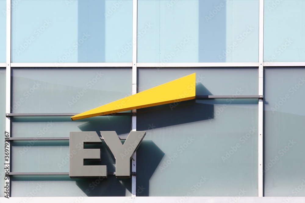Aarhus, Denmark - April 19, 2019: Ernst & Young offices building. Ernst ...