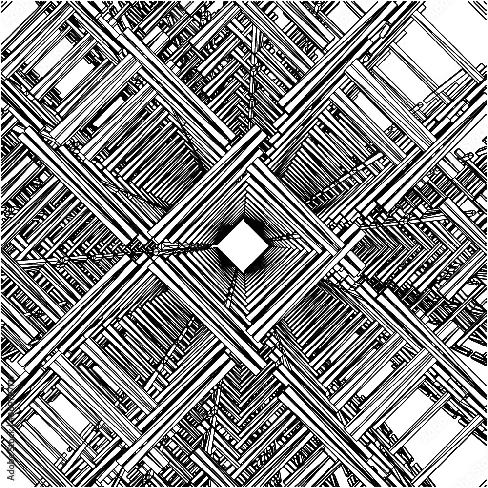 Abstract Construction Structure Vector. Illustration Isolated On White ...