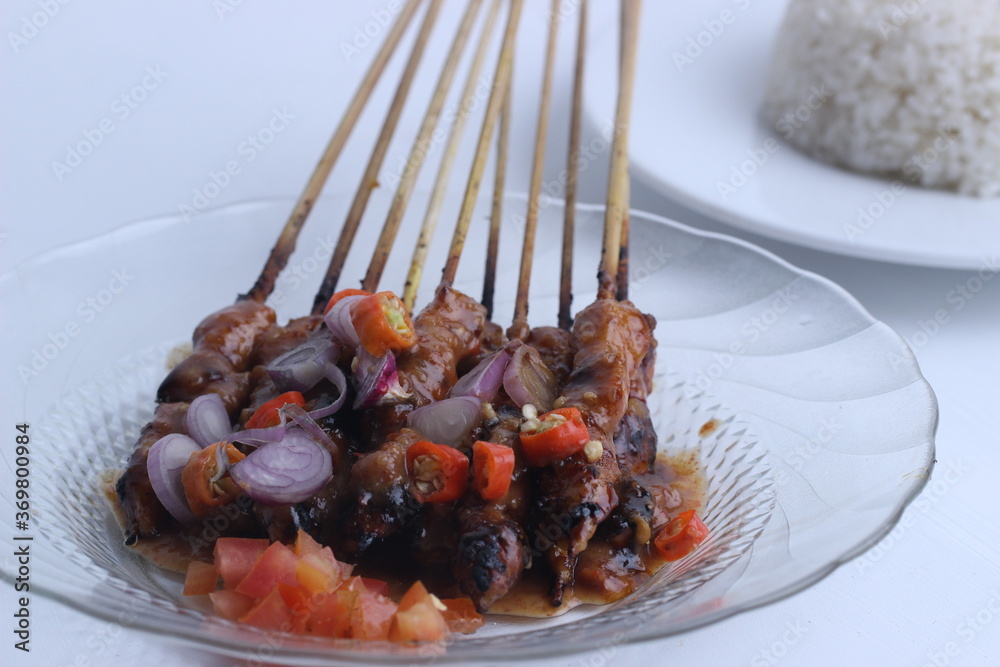 Sate Kambing is Lamb satay and traditional food from indonesia isolated ...