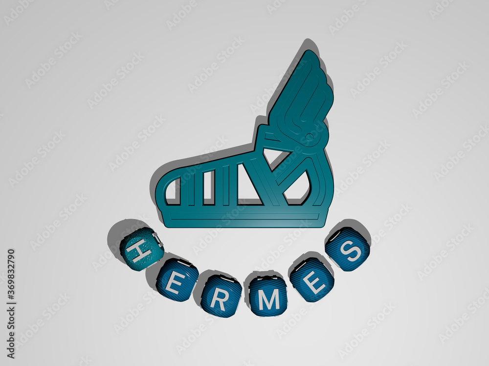 3D illustration of HERMES graphics and text around the icon made by ...