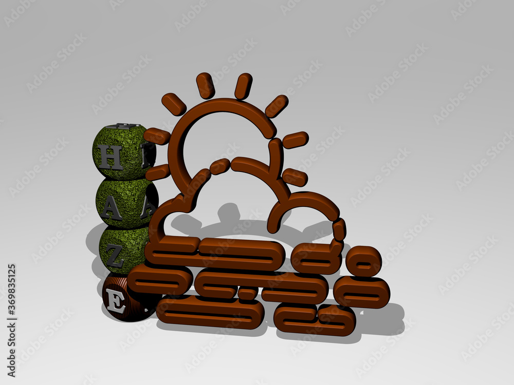 3D illustration of haze graphics and text around the icon made by ...