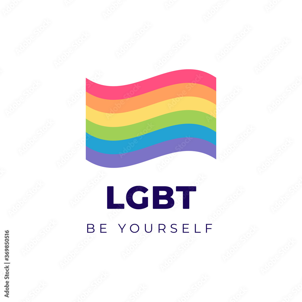 Lgbtq pride month flag concept. Vector flat illustration. Lgbt rainbow ...