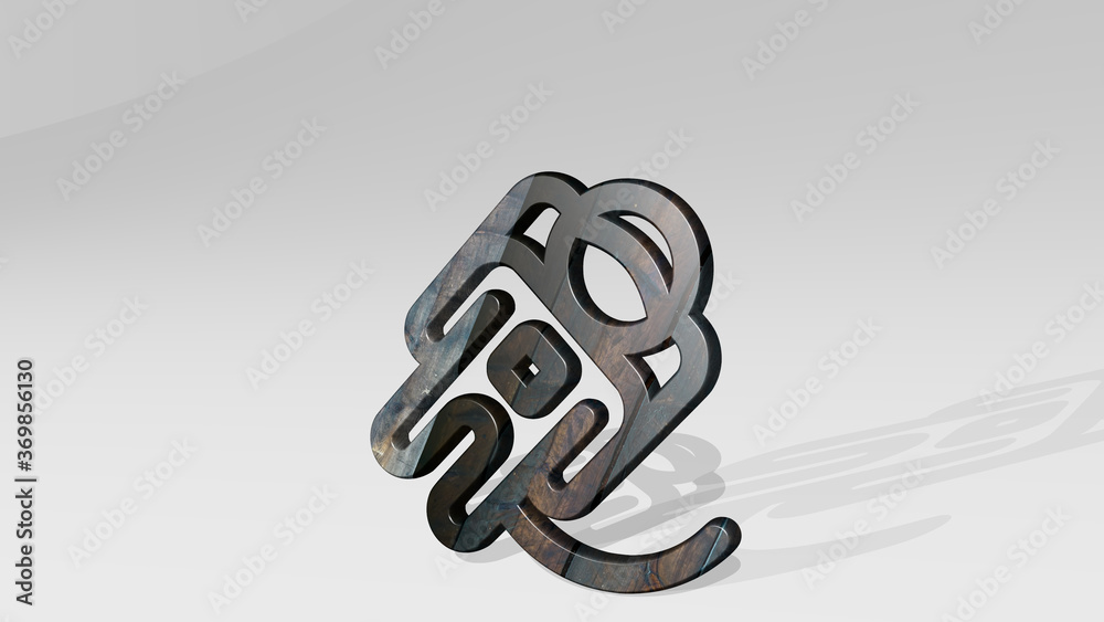 space astronaut casting shadow with two lights. 3D illustration of ...