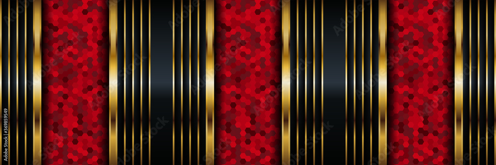 Vector illustration of Modern abstract black paper realistic layered ...