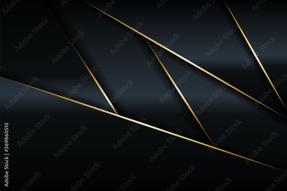 Vector illustration of Modern abstract black paper realistic layered ...