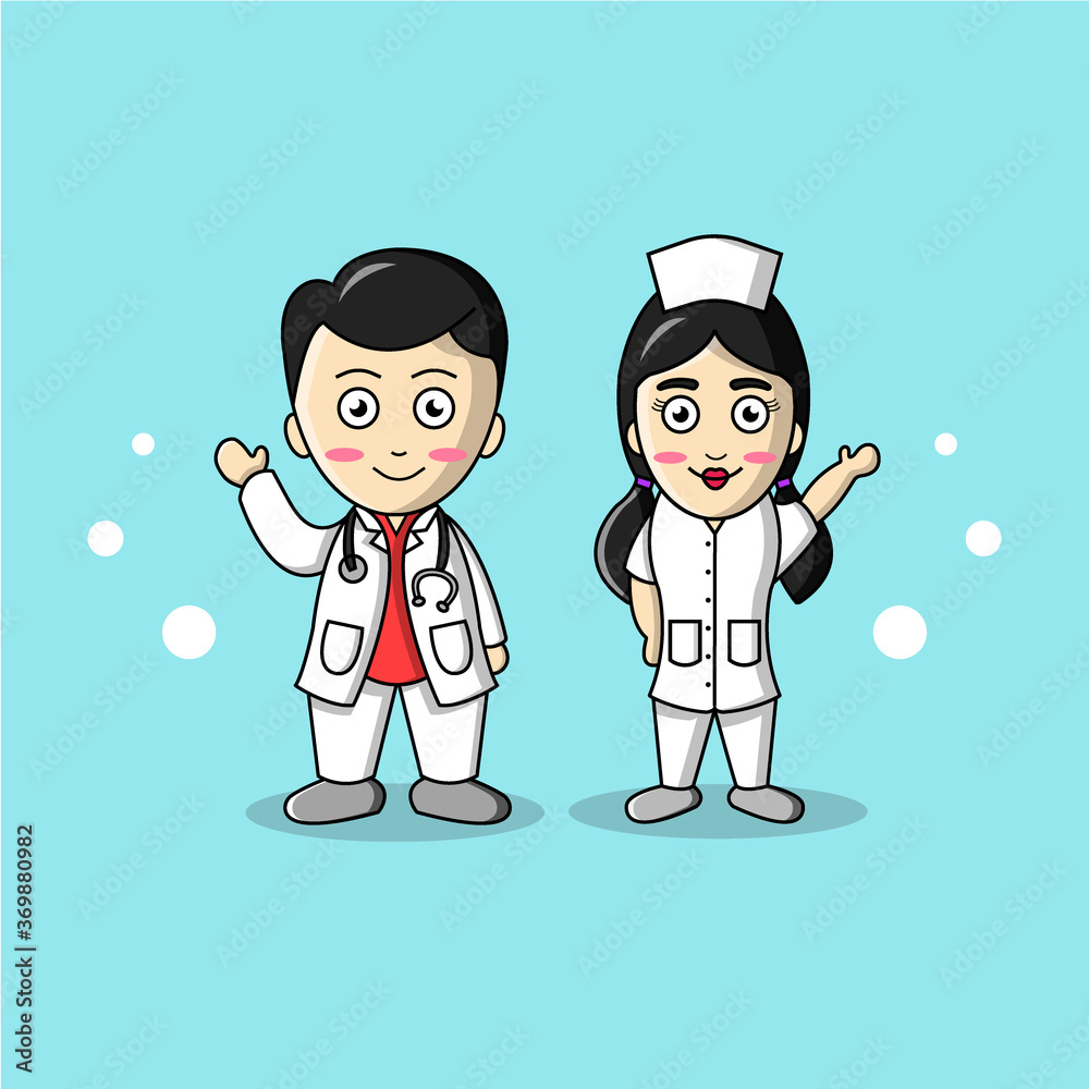 Character Doctors And Nurses Chibi Design Stock Vector | Adobe Stock