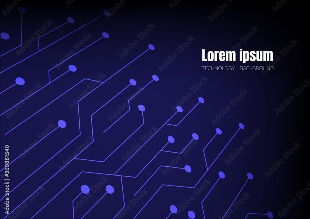 blue circuit technology abstract background, innovative connection ...