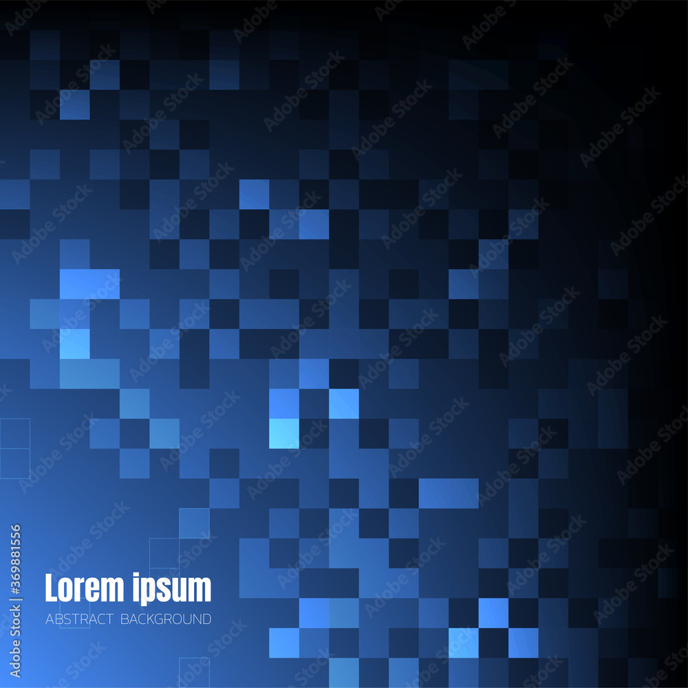 blue pixel mosaic technology abstract background, square geometric ...