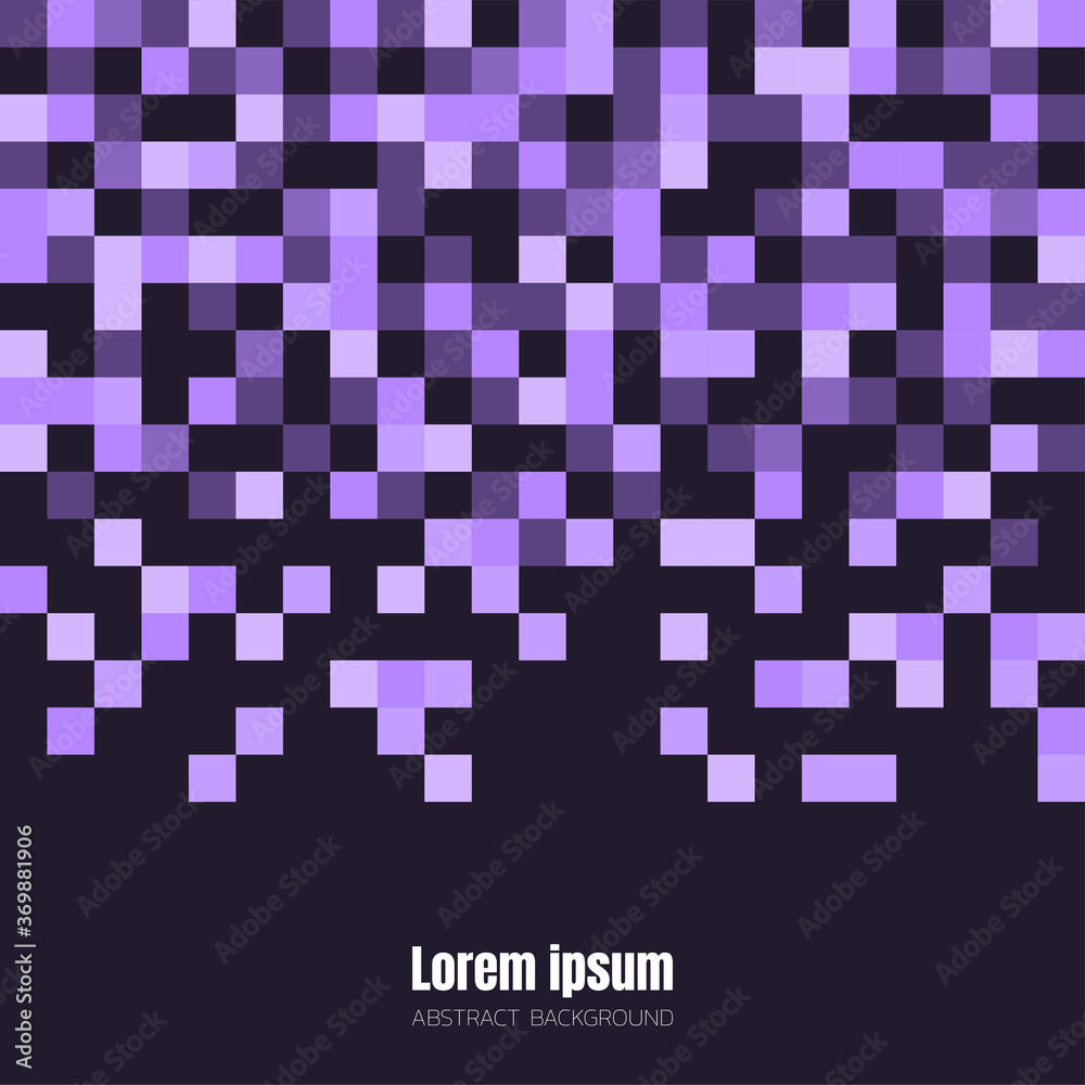 violet pixel mosaic technology abstract background, square geometric ...