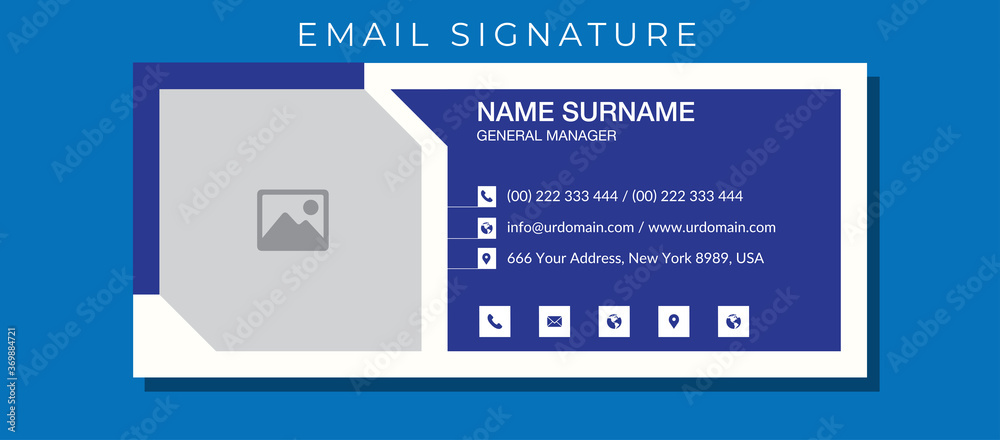 Email signature with an author photo place modern and minimal ...