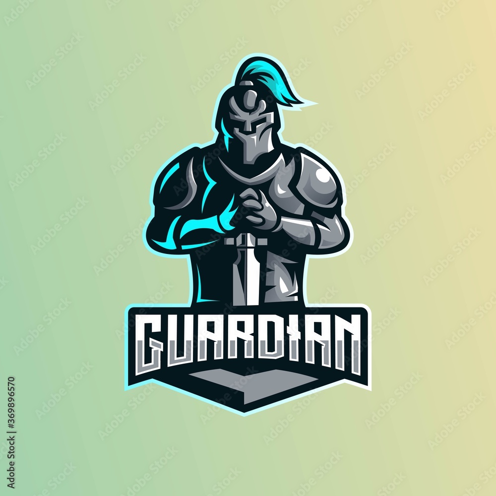 Guardian mascot logo design vector illustration for gaming, esport ...