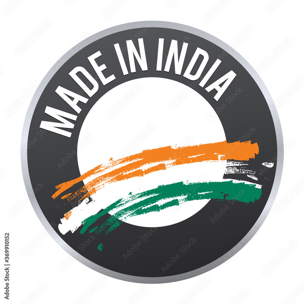 Made in India label badge logo certified. Stock Illustration | Adobe Stock