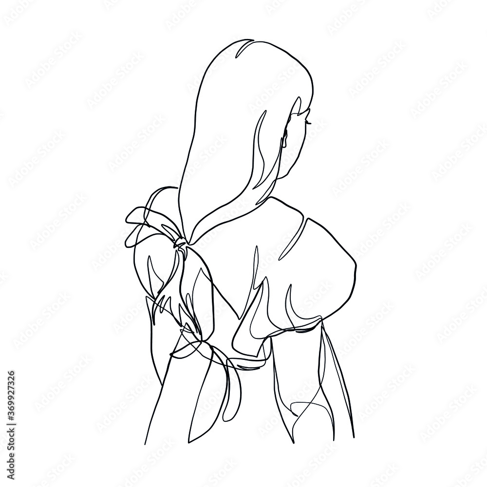 Minimal line vector woman. Linear glamour portrait woman. Portrait of ...