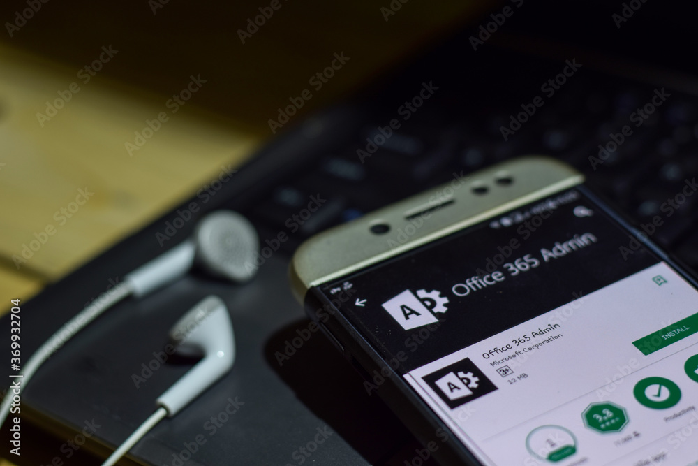 Office 365 Admin dev application on Smartphone screen. Office 365 Admin ...