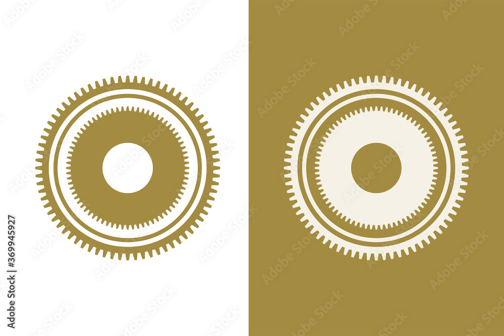 Simple Set of Black gear and cog wheel icons on white background ...