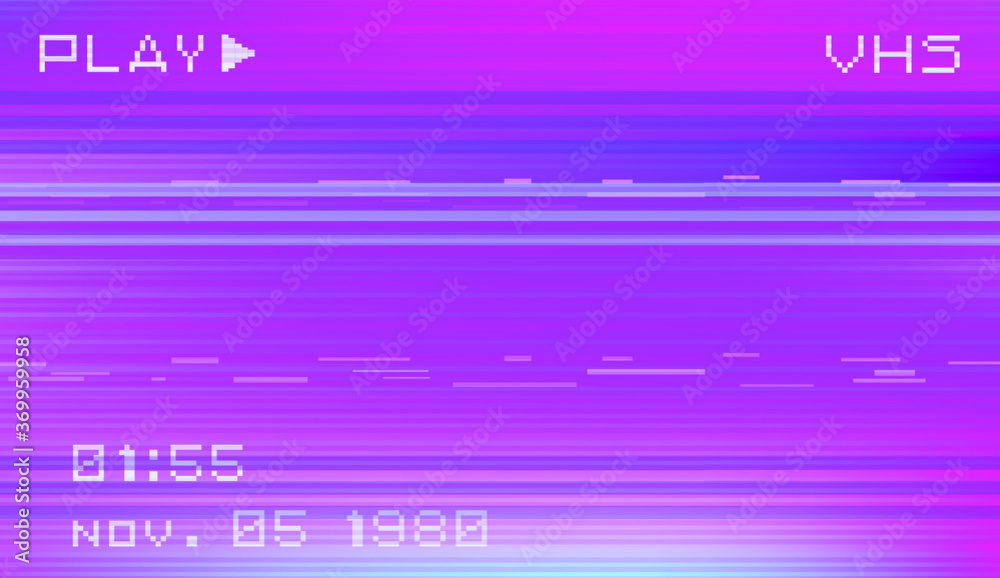 Retro VHS background with Glitch art effect. Vector illustration in ...