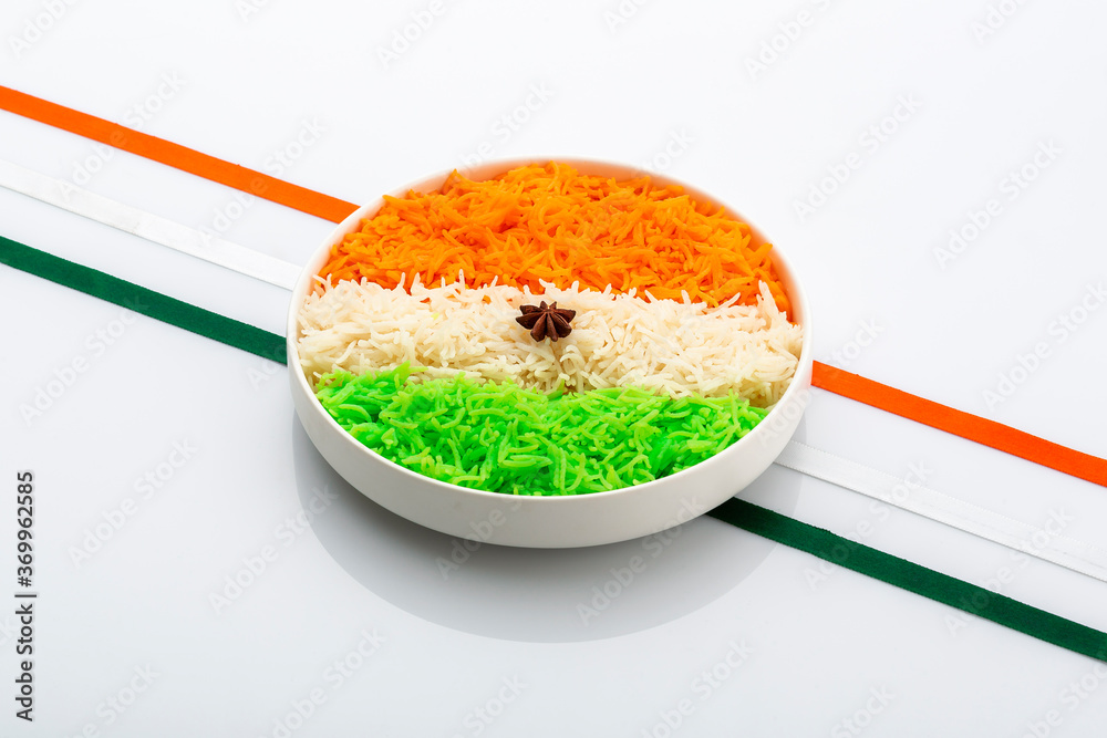 Indian Tricolor or Tiranga Rice for indian Republic and Independence ...