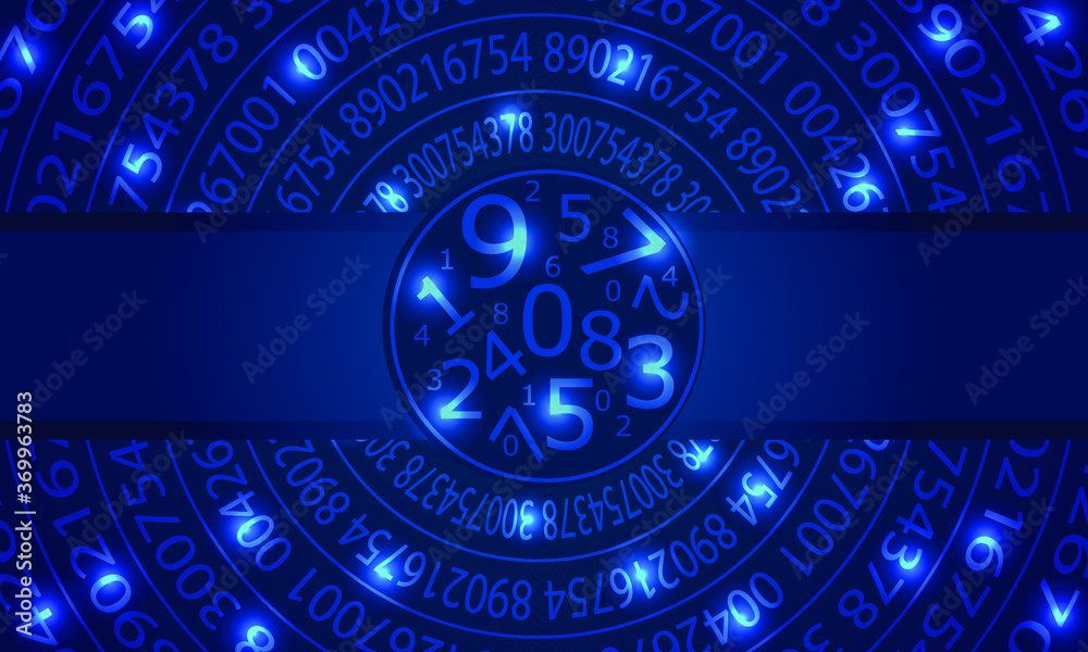 Vector geometric business digital background with numbers in a circle ...
