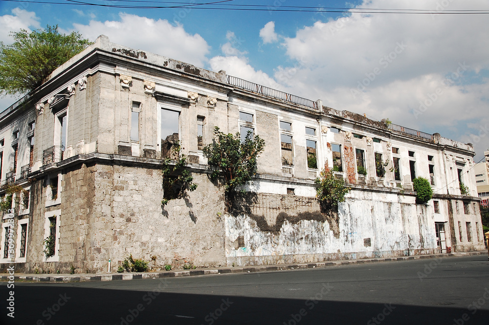 Aduana building facade at Intramuros in Manila, Philippines Stock Photo ...