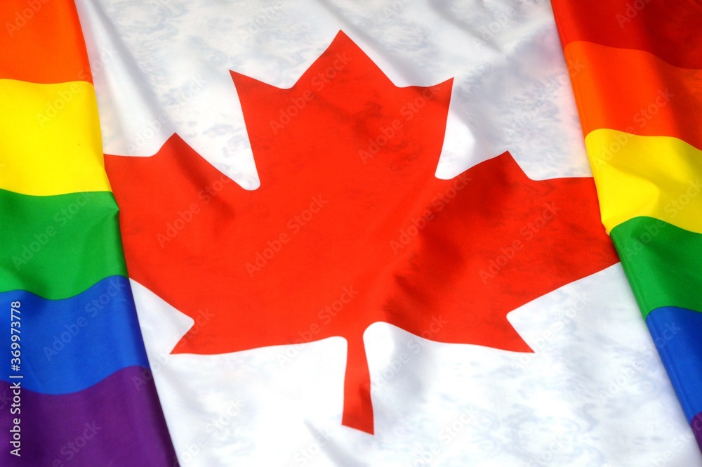 LGBT Canada flag. Rainbow flag. Symbol of pride and tolerance Stock ...