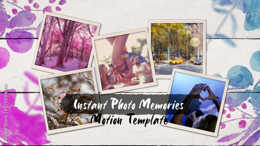Instant Photo Memories Title Overlay Stock Template | Adobe Stock