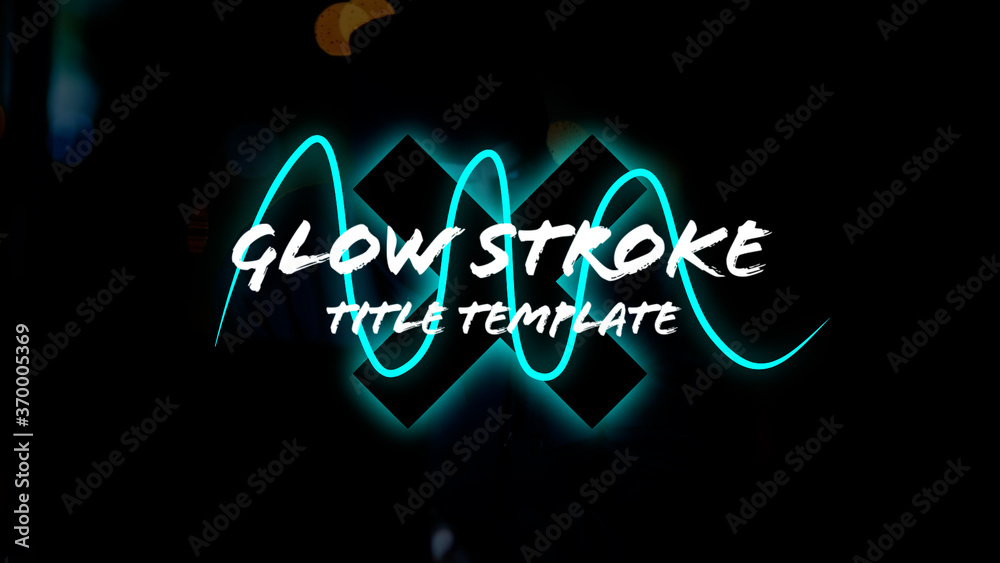 Glow Stroke Title Stock Template | Adobe Stock