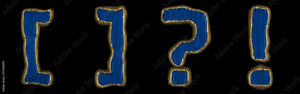 Set of symbols square brackets, question mark, exclamation made of ...
