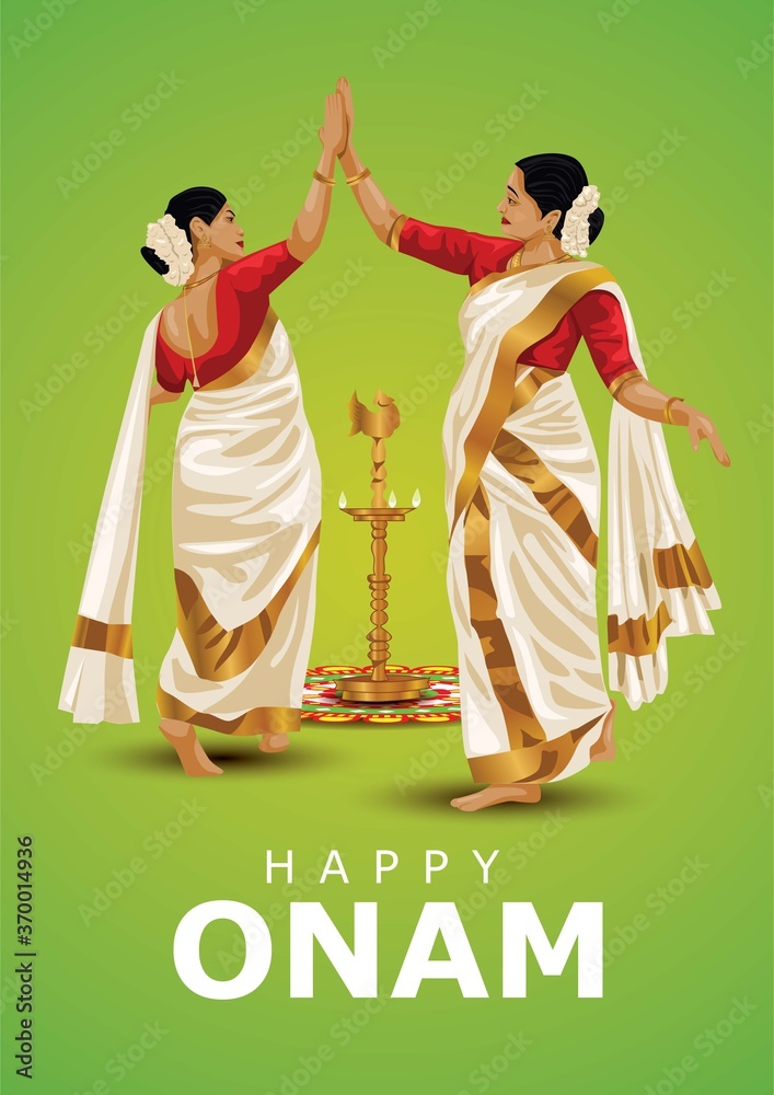 happy onam greetings.Thiruvathira,a traditional dance from Kerala ...
