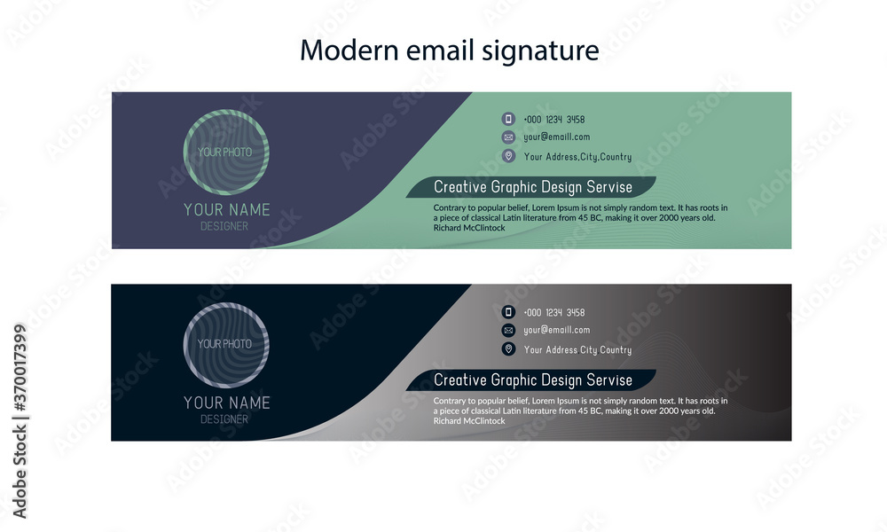 modern email signature Stock Vector | Adobe Stock