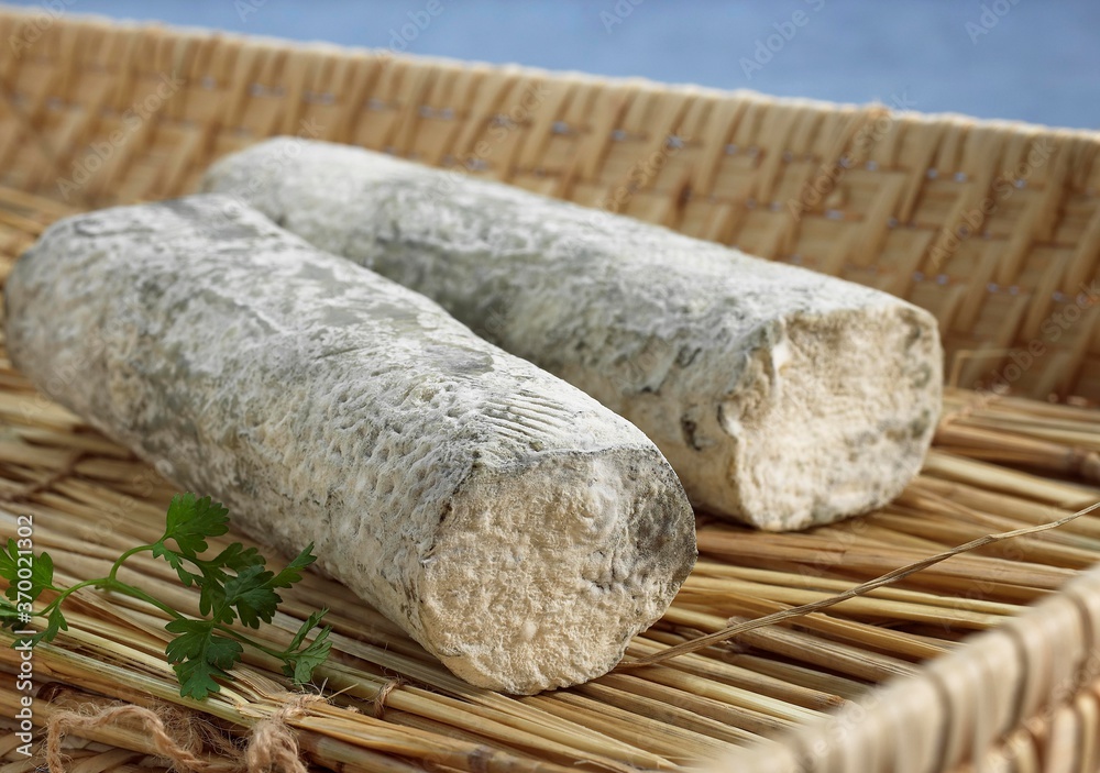 French Cheese called Sainte Maure de Touraine, Cheese made with Goat's ...