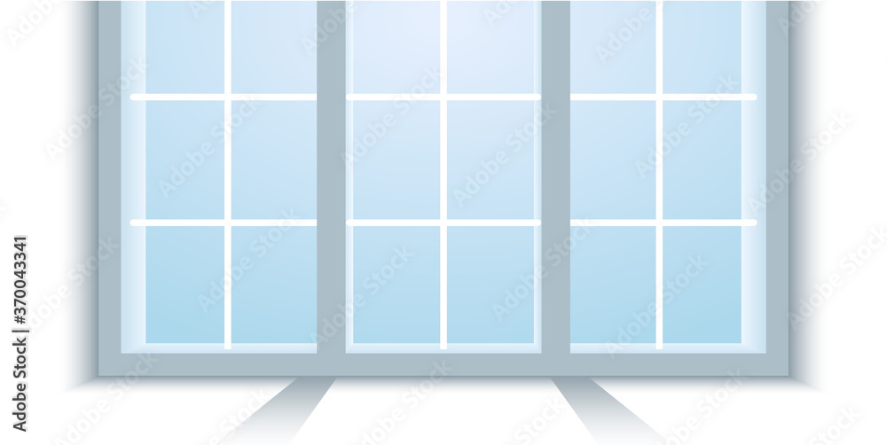 Window frame illustration. Vector illustration of a new installed wide ...