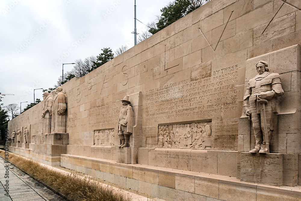 International Monument of Reformation Wall (1909) in Parc des Bastions ...