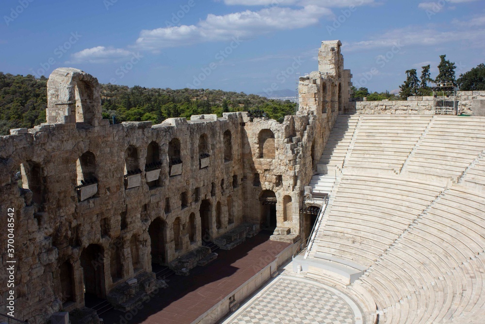 The amphitheatre of Odeon of herodes atticus in Athens Acropolis Stock ...