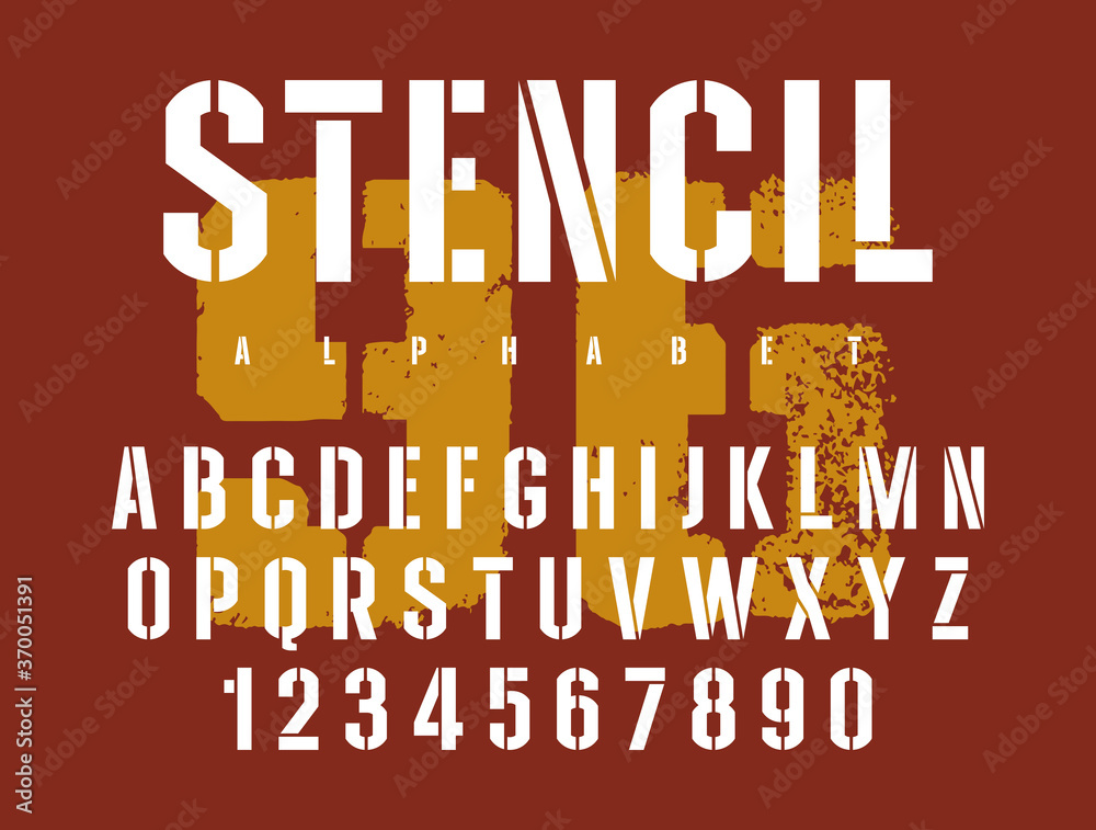 Stencil font 007 Stock Vector | Adobe Stock