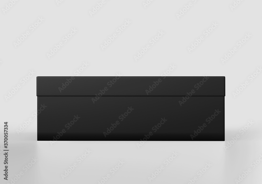Black Square Box Mockup, Dark Shoe Box packaging container, 3d ...