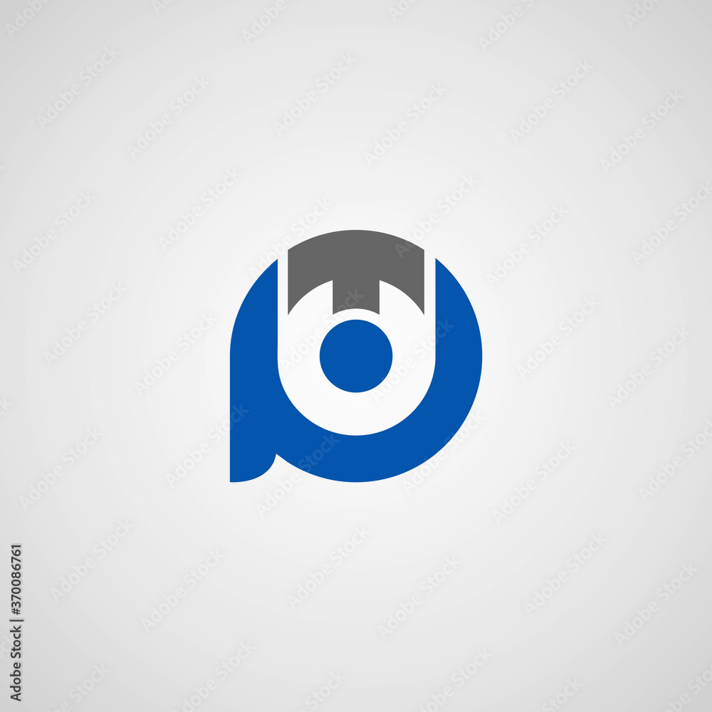 PT P T letter logo design. Initial letter PT linked circle uppercase ...