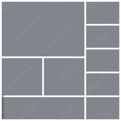 Photo Collage Template Mood Board Vector Mosaic Frame Banner